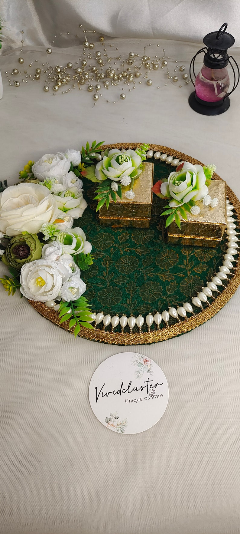 Handmade decorated ring platter for ceremony/wedding thaal tray ...
